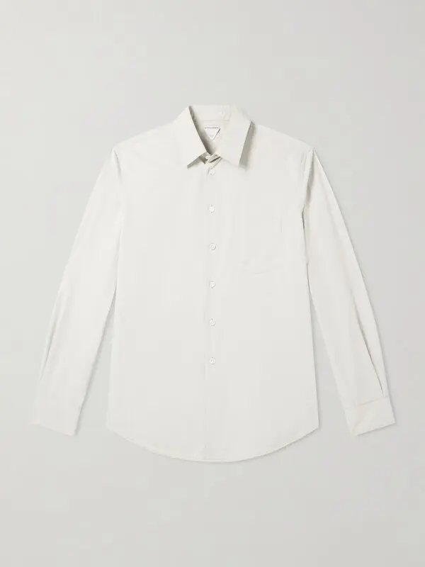 Bottega Veneta Classic-collar Cotton-poplin Shirt