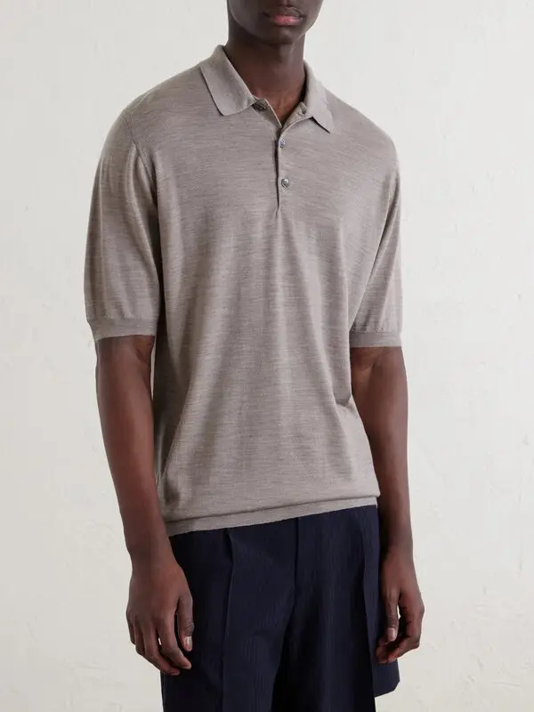 William Lockie Merino Wool Polo Shirt