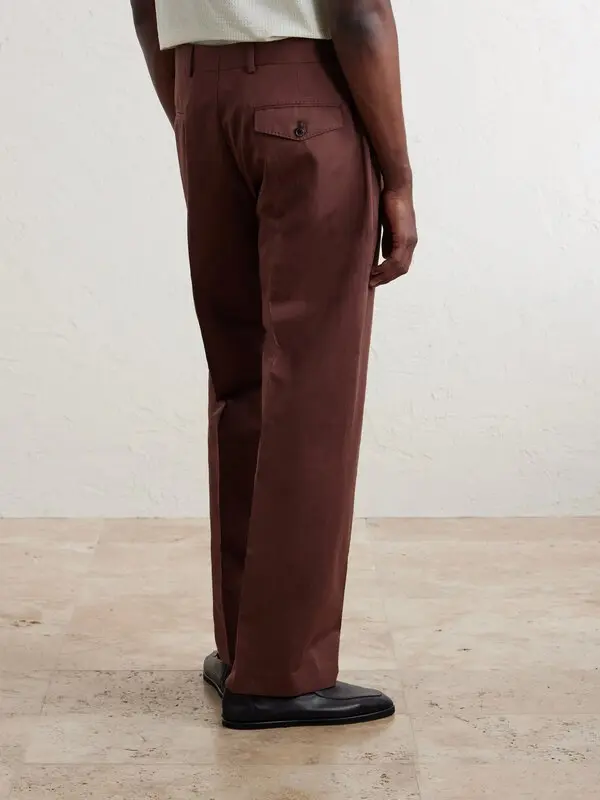 Paul Smith Straight-leg Cotton And Linen-blend Twill Trousers