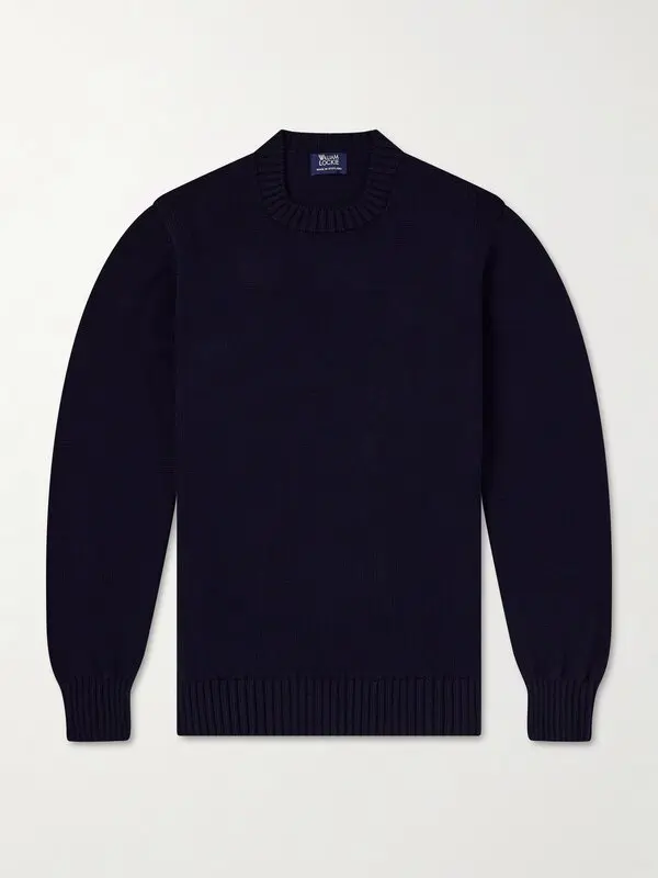 William Lockie Cotton Crewneck Sweater - Blue