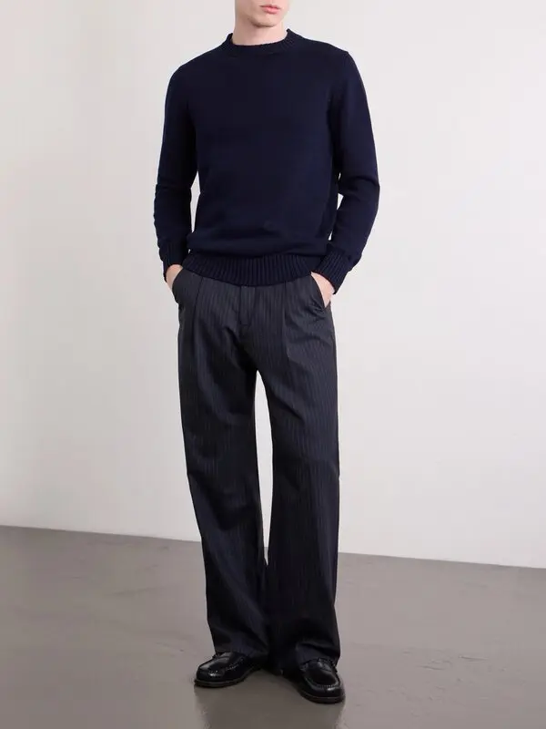 William Lockie Knitted Cotton Sweater - Blue
