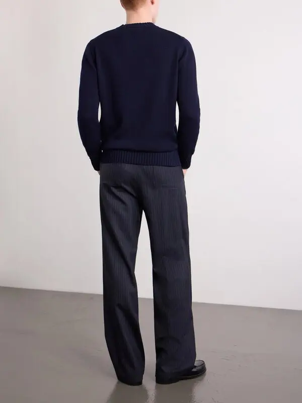 William Lockie Knitted Cotton Sweater - Blue