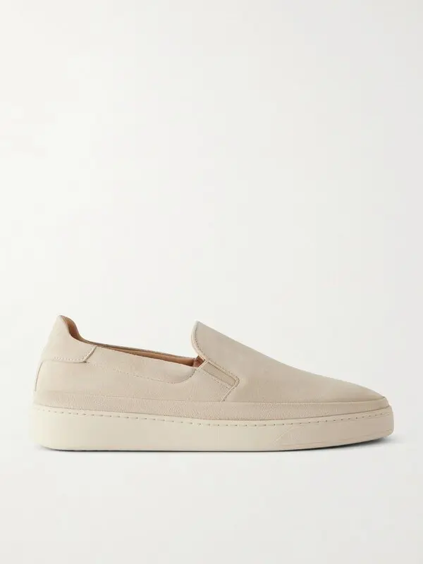 Mulo Suede Slip-on Sneakers - Neutrals