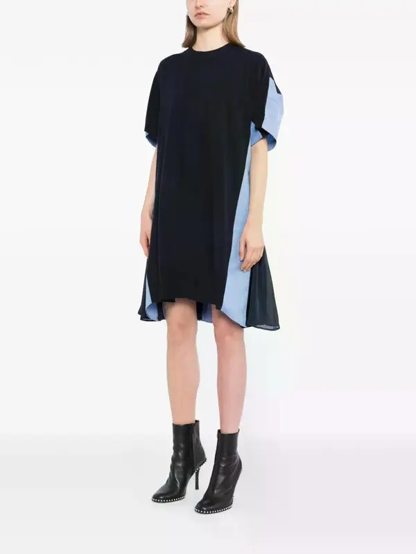 Sacai Poplin X Cotton Knitted Dress