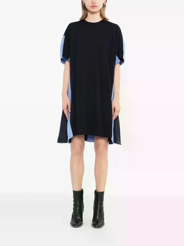 Sacai Poplin X Cotton Knitted Dress