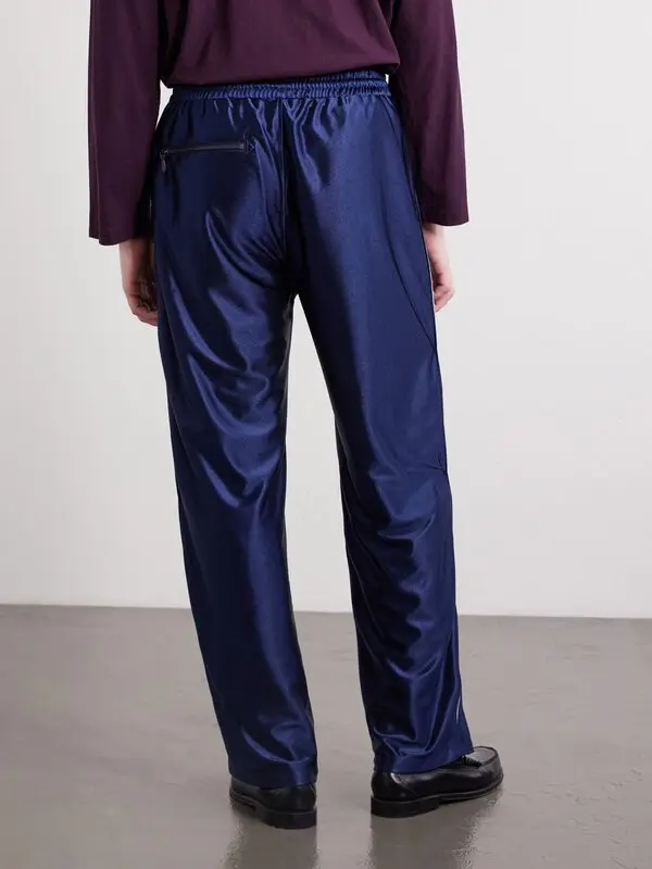 Needles Straight-leg Logo-embroidered Satin Sweatpants