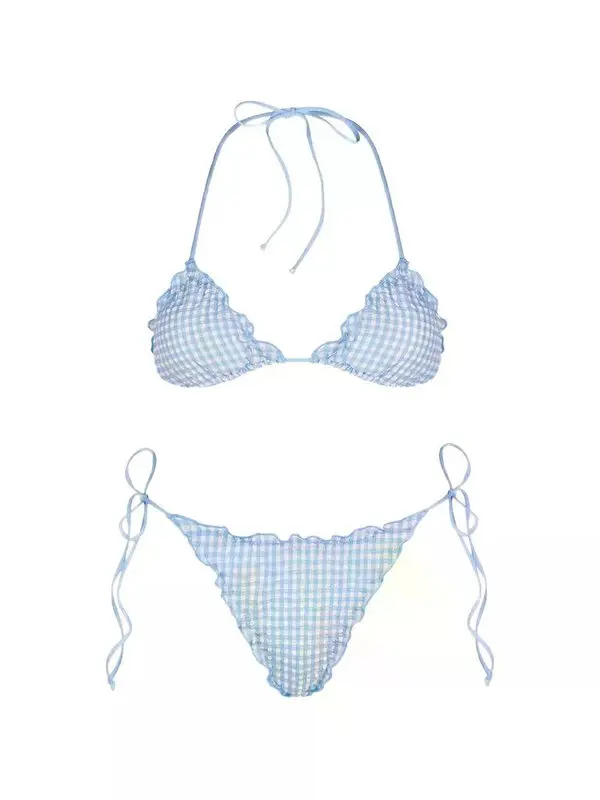 MC2 SAINT BARTH Sagitami Vichy Pattern Bikini - Blue
