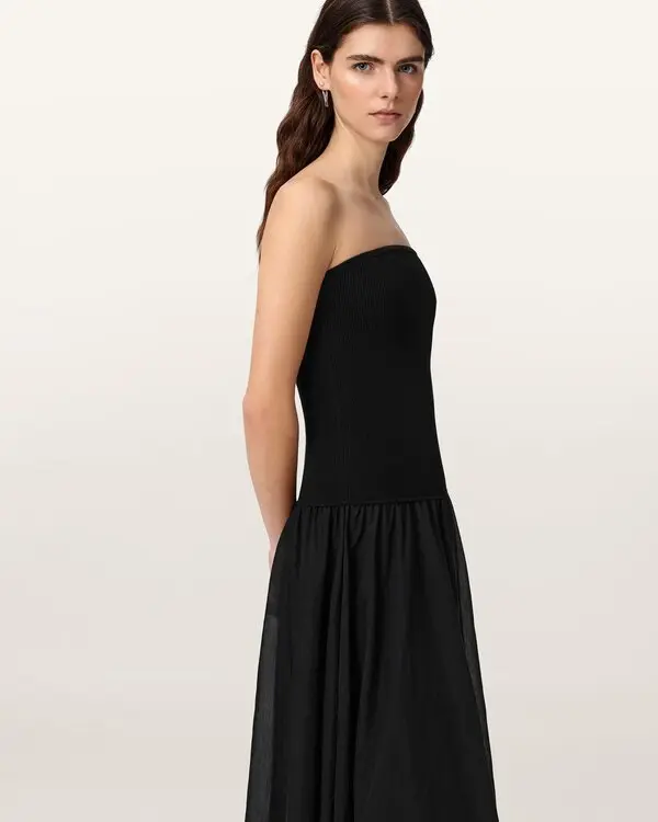 ALLSAINTS Tegan Hybrid Bodycon Maxi Dress - Black