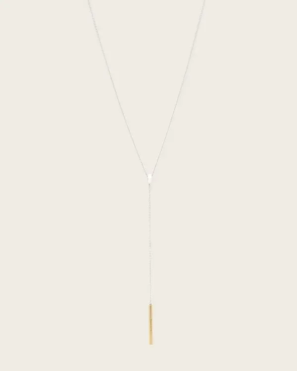 ALLSAINTS Maeve Carabiner Necklace - Warm Silver