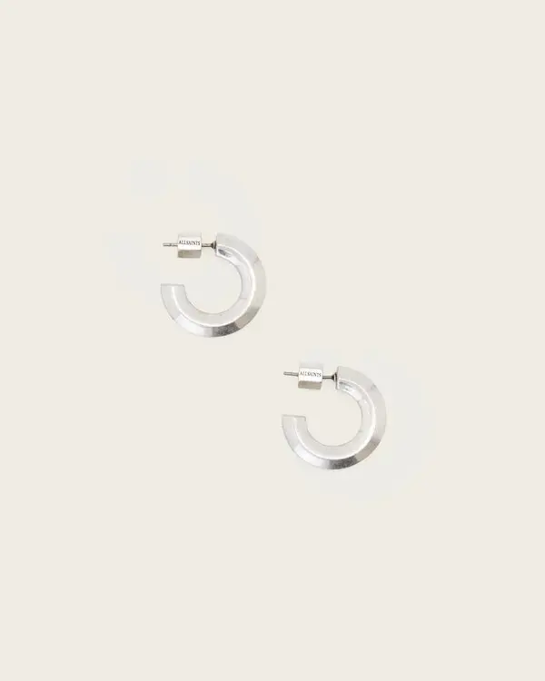 ALLSAINTS Maeve Medium Hoop Earrings - Warm Silver
