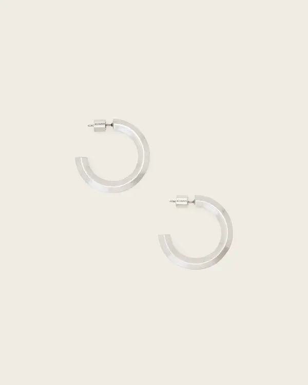 ALLSAINTS Maeve Large Hoop Earrings - Warm Silver