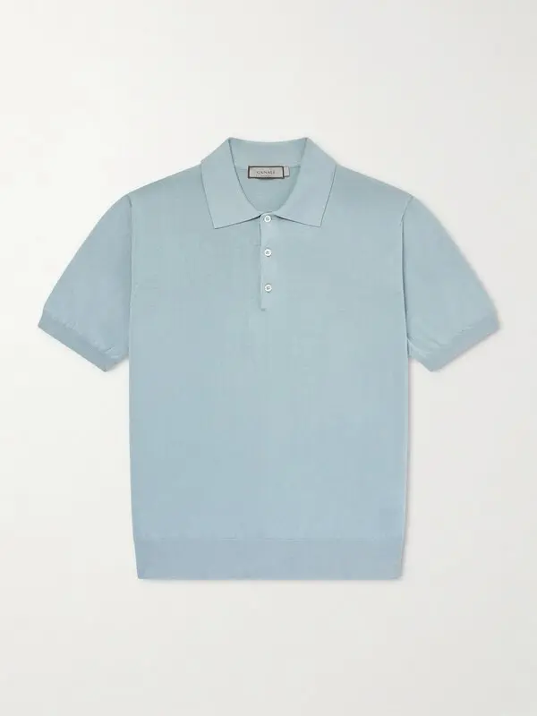 Canali Cotton Polo Shirt - Blue
