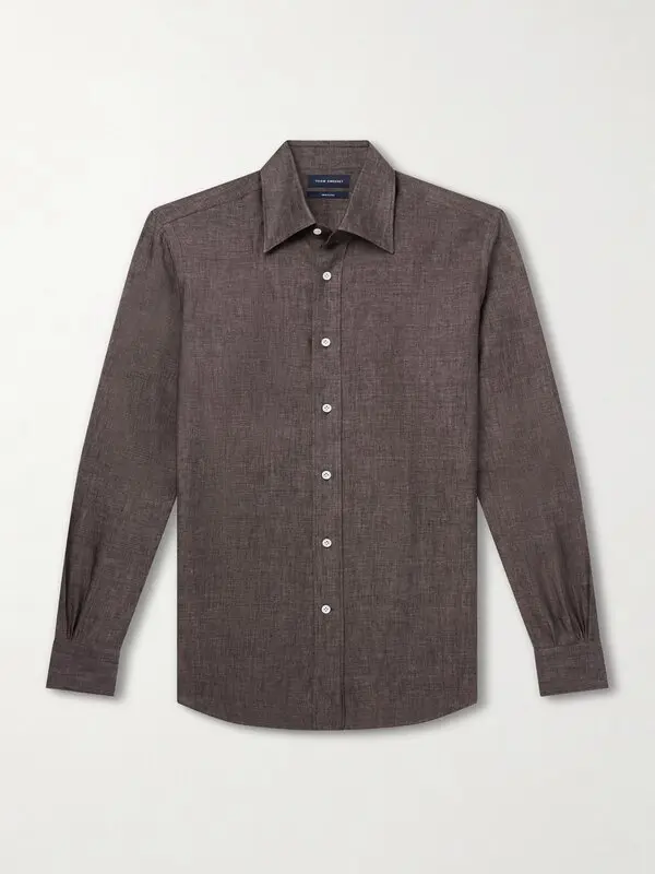 Thom Sweeney Linen Shirt - Brown