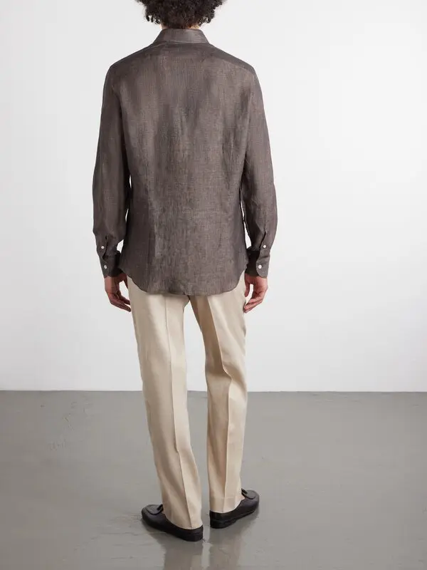 Thom Sweeney Linen Shirt - Brown