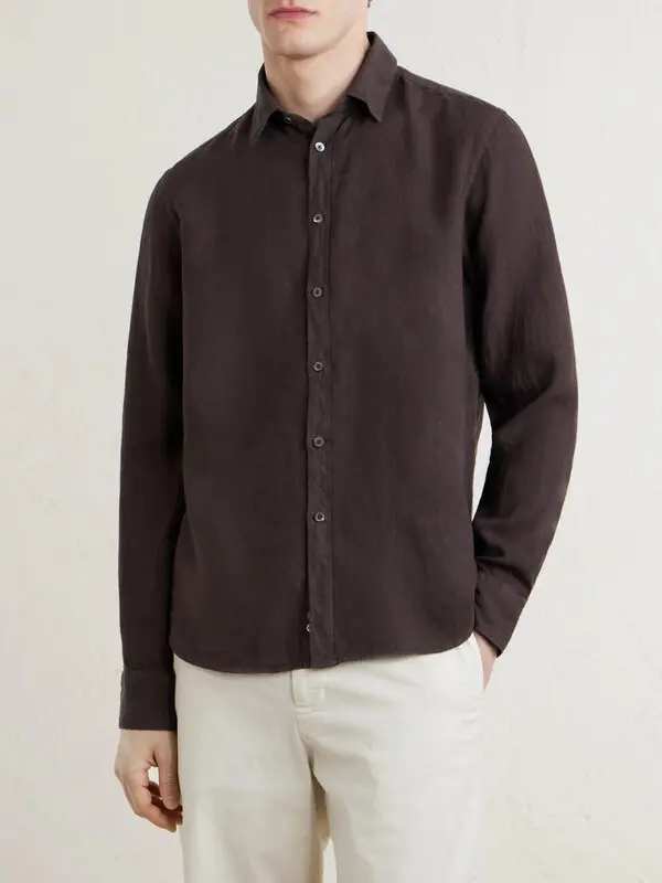 Canali Linen Shirt - Brown