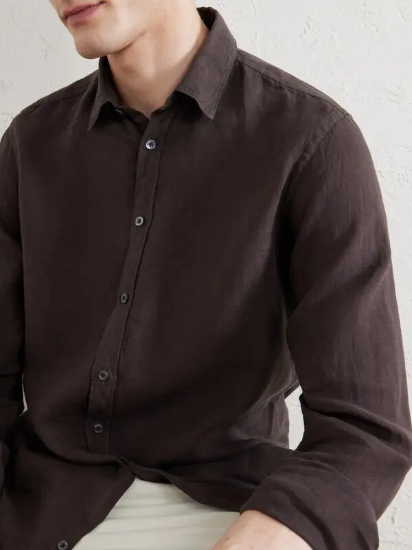 Canali Linen Shirt - Brown
