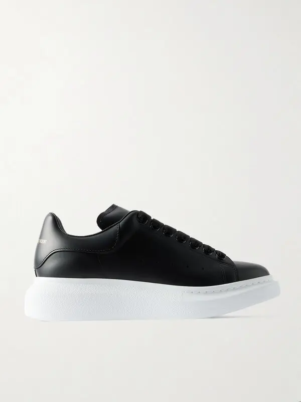 Alexander McQueen Leather Exaggerated-sole Sneakers - Black