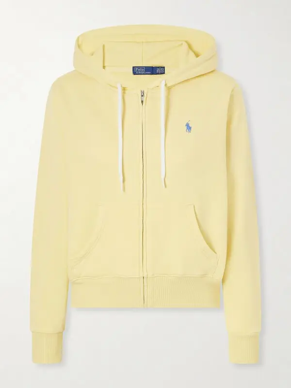 Polo Ralph Lauren Logo-embroidered Zip-up Hoodie - Yellow