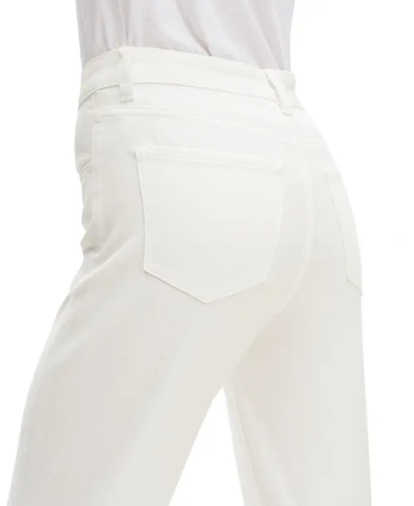 BAYEAS Mid Rise Wide Leg Button Fly Jeans With Frayed Hem