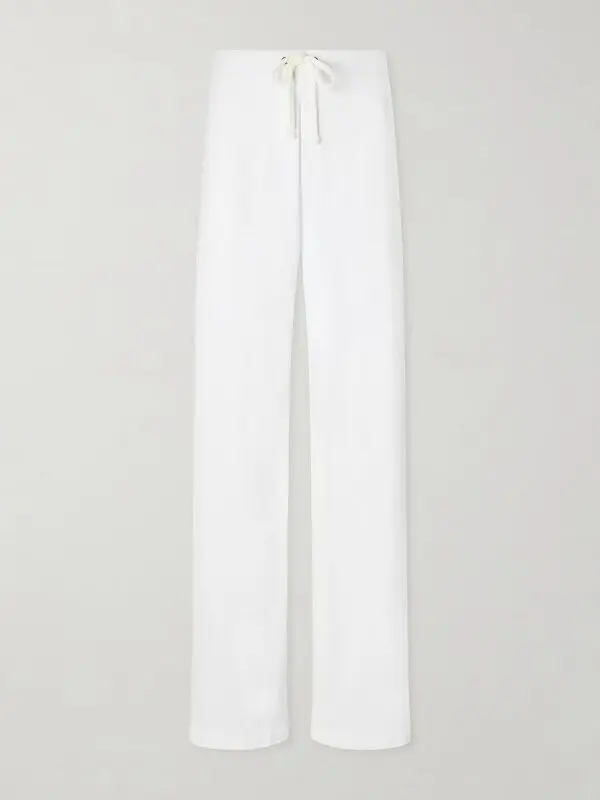 JAMES PERSE Cotton-terry Wide-leg Track Pants - White