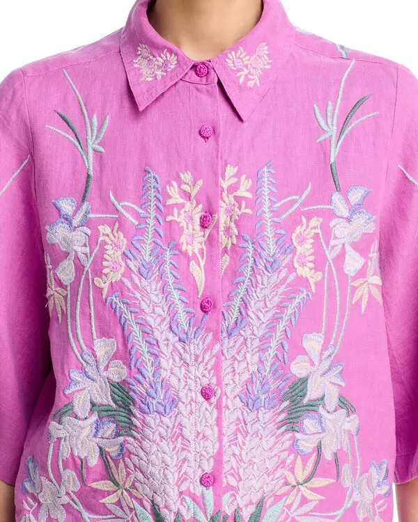 Johnny Was Linen Kimono Sleeve Shirt