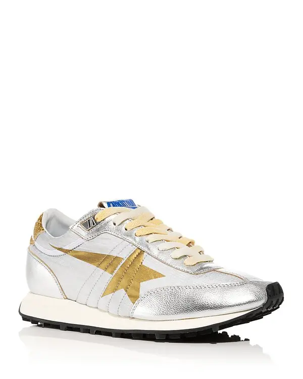 GOLDEN GOOSE Running Marathon Sneakers - Silver Gold