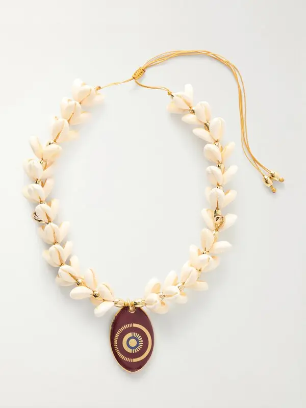 Tohum Design Gold-plated Seashell And Ceramic Necklace - Neutrals