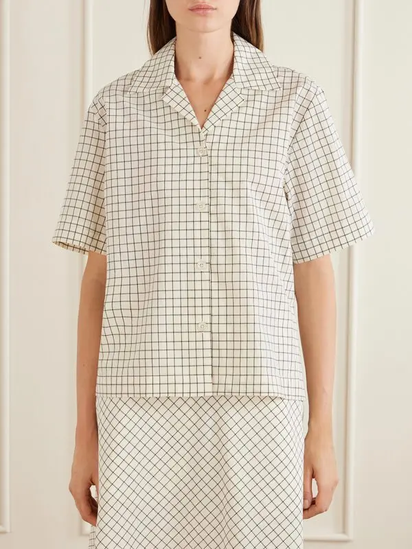 RÓHE Checked Cotton-blend Shirt
