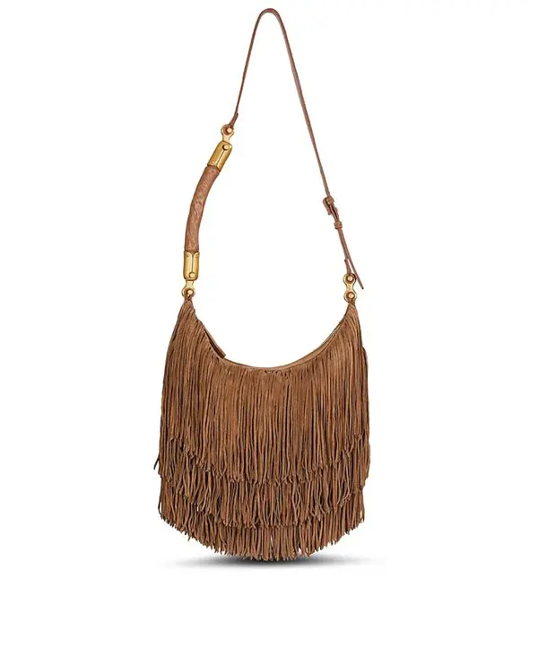 Balmain Ebene Hobo Bag With Fringe - Brown
