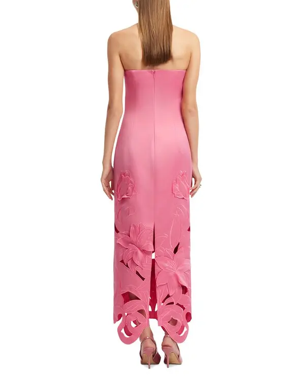 LEO LIN Rayna Applique Bustier Maxi Dress - Fuchsia