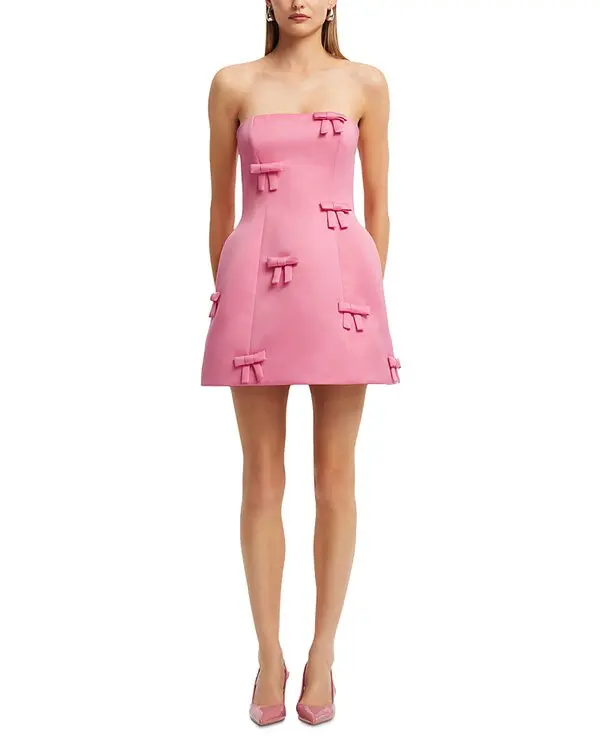 LEO LIN Roselle Bow Mini Dress - Fuchsia
