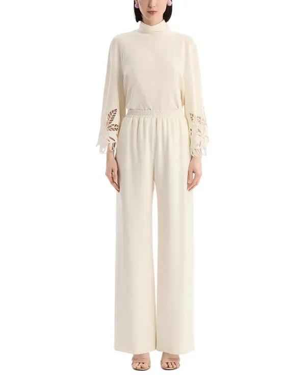 Oscar De La Renta Palm Tree Cutout Blouse