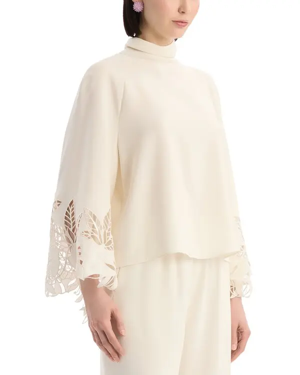 Oscar De La Renta Palm Tree Cutout Blouse