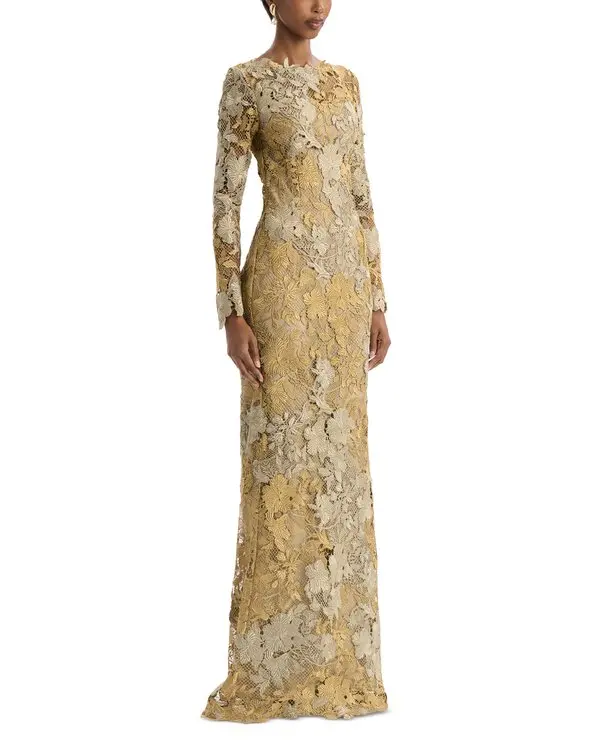 Oscar De La Renta Gold Dress Dresses | Editorialist