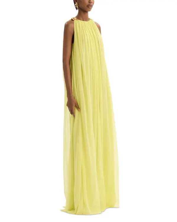 Oscar De La Renta Sleeveless Silk Chiffon Caftan Dress