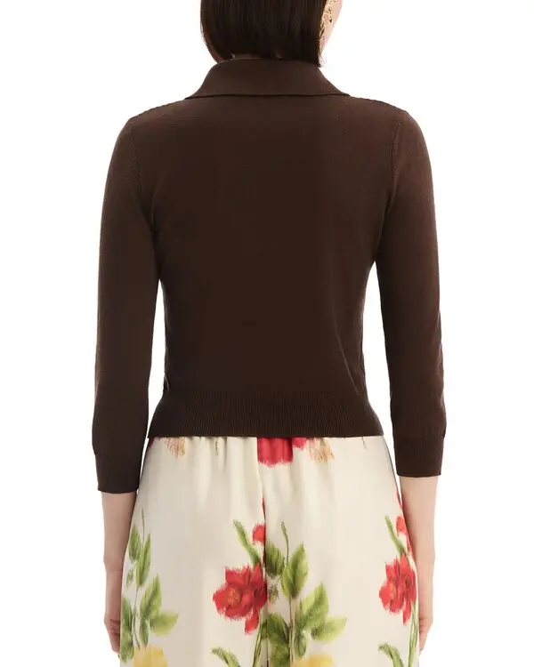 Oscar De La Renta Knit Virgin Wool Top