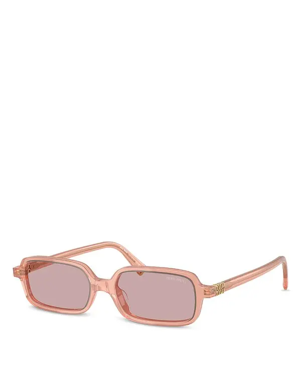 Miu Miu Rectangular Sunglasses, 51mm - Opal Pink