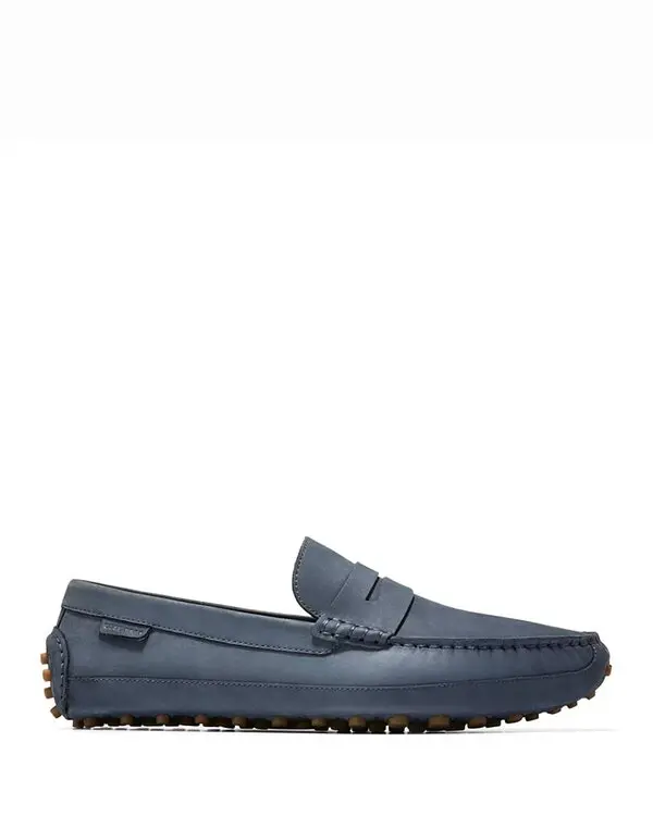 Cole Haan Davies Grand Penny Leather Driving Loafers - Navy Blaze