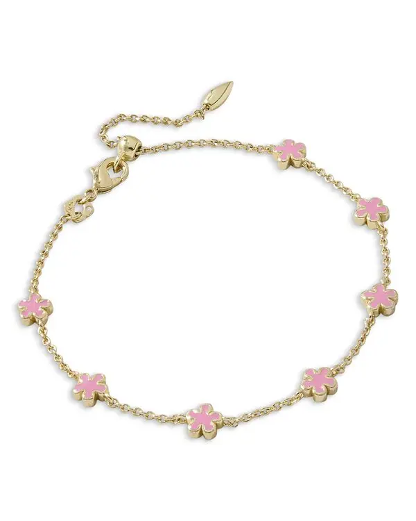Kendra Scott Jane Delicate Chain Bracelet - Gold Dark Pink Enamel