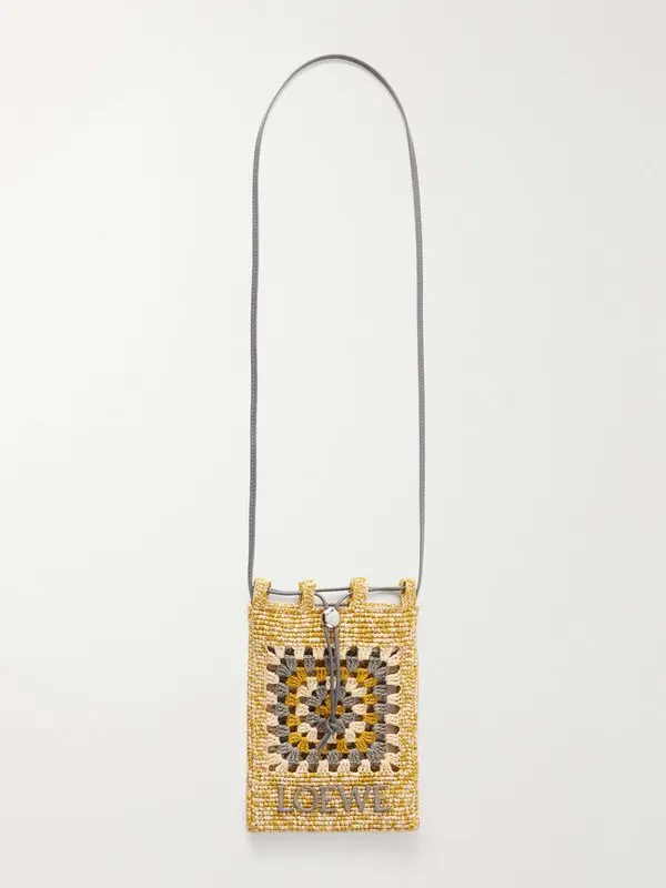 Loewe Crocheted Raffia Bucket Bag - Neutral