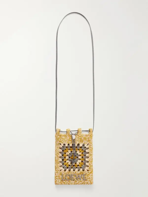 Loewe Crocheted Raffia Bucket Bag - Neutrals
