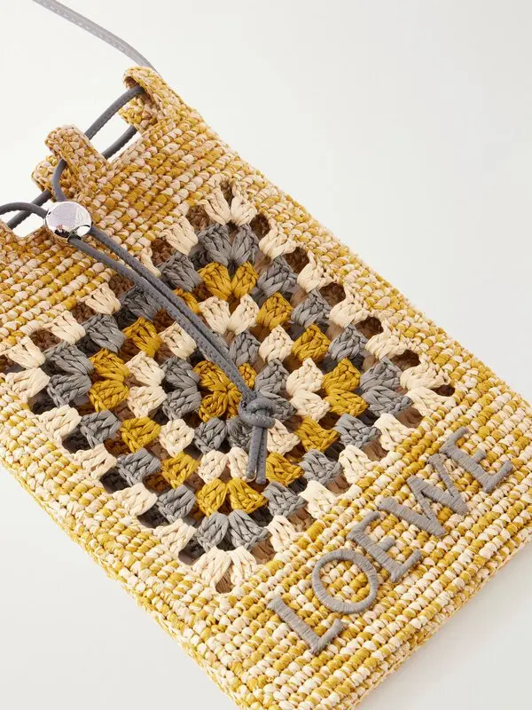 Loewe Crocheted Raffia Bucket Bag - Neutrals