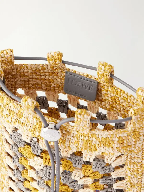 Loewe Crocheted Raffia Bucket Bag - Neutrals