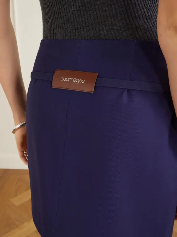 COURREGES Belted Cotton-canvas Mini Skirt