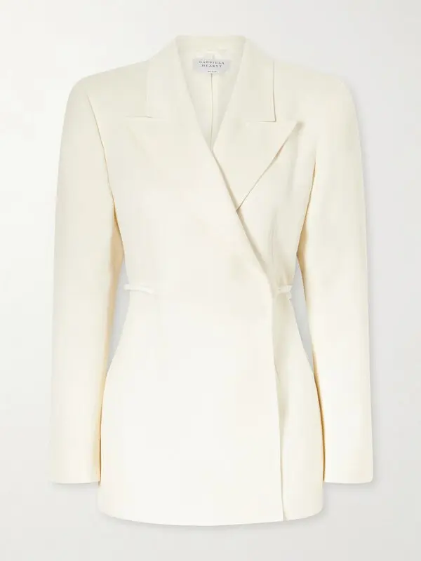 Gabriela Hearst Epona Belted Linen Blazer - Neutrals