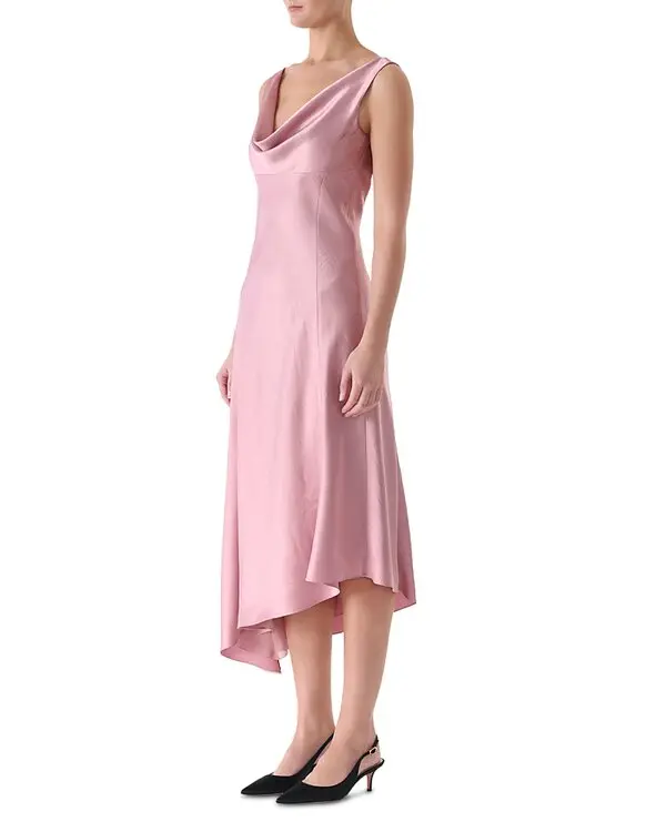 JASON WU Plunging Cowl Neck Dress - Peony