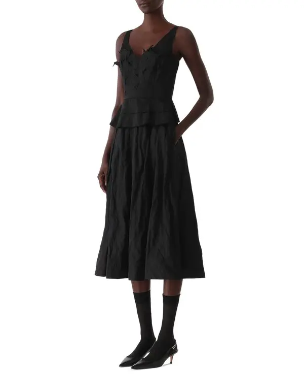 JASON WU Embroidered Bodice Midi Dress