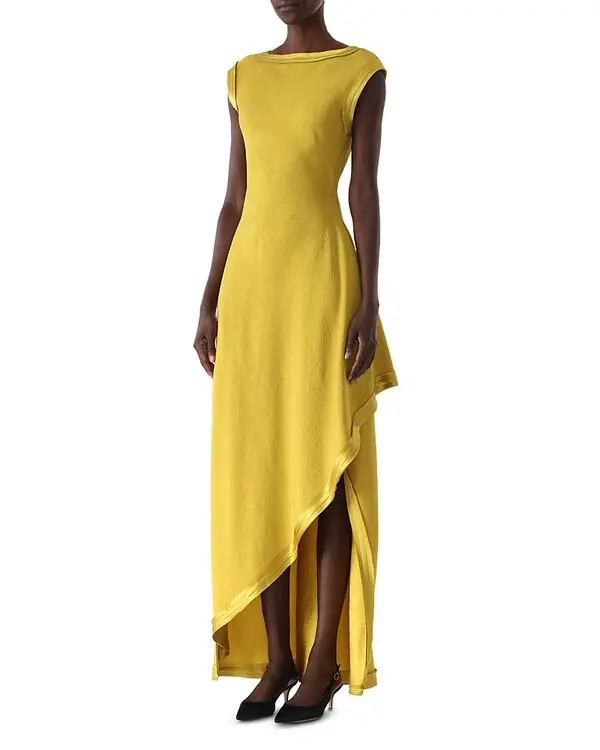 JASON WU Asymmetrical Twill Dress - Chartreuse