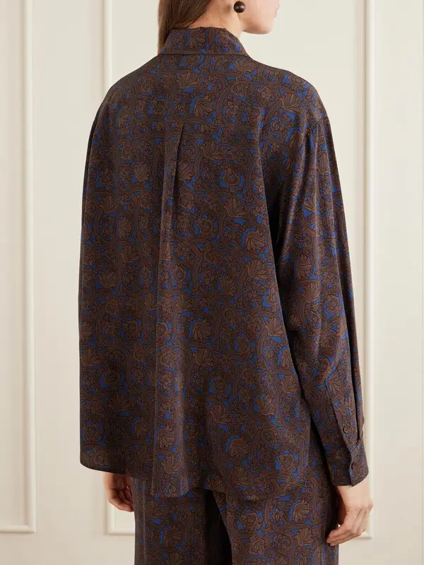 Matteau Printed Silk-crepe De Chine Shirt