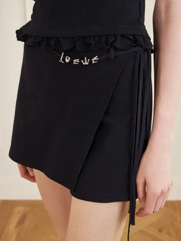 Loewe Paula's Ibiza Cotton And Silk-blend Crepe Skorts
